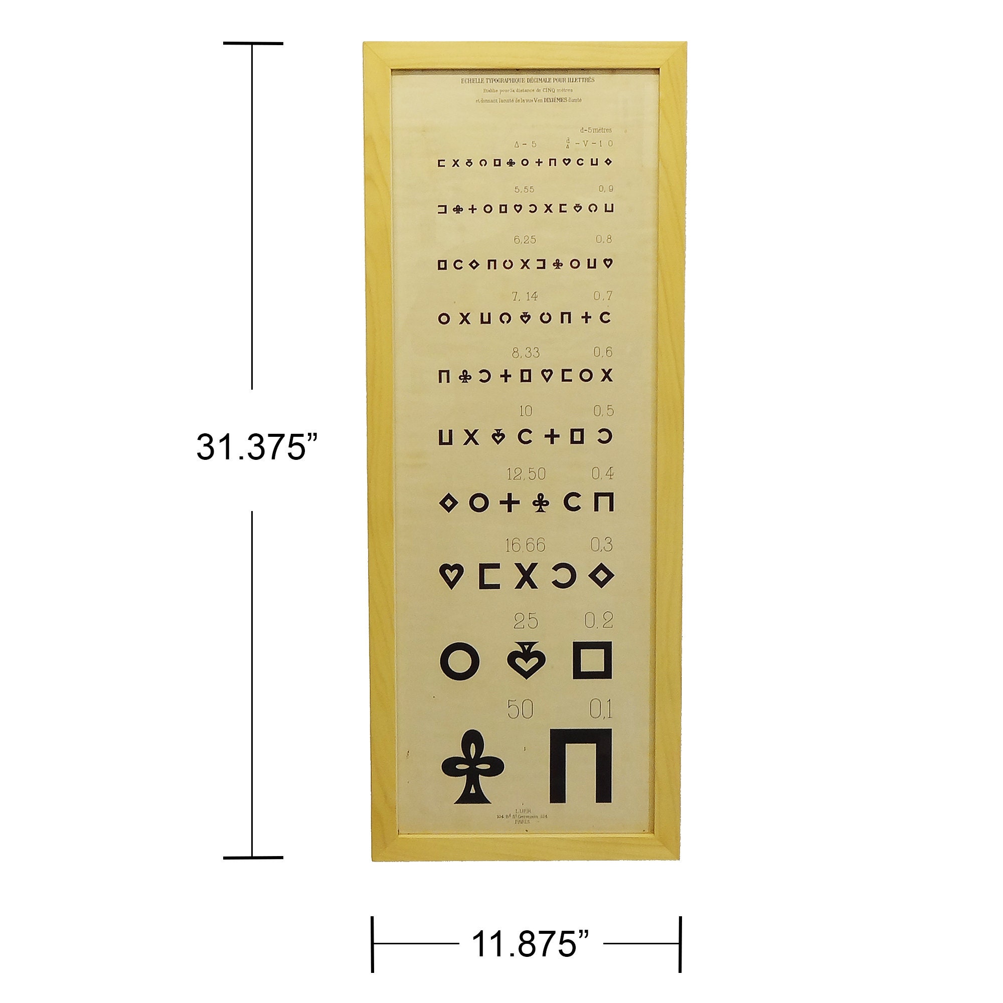 Original Antique French Eye Chart for Illiterates - Etsy