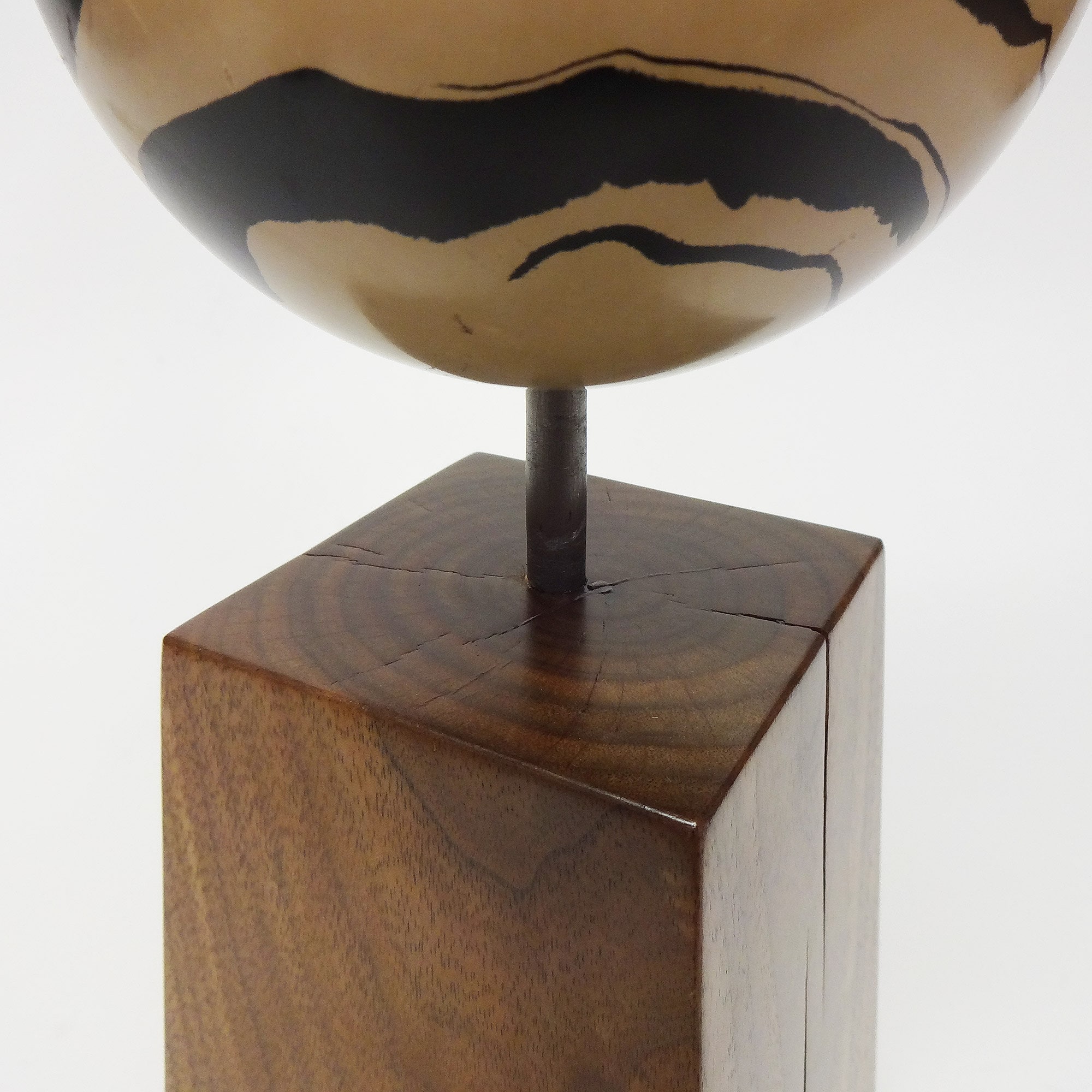 Plinth | Vintage Bowling Ball Table Sculpture With Solid Walnut Base - Etsy