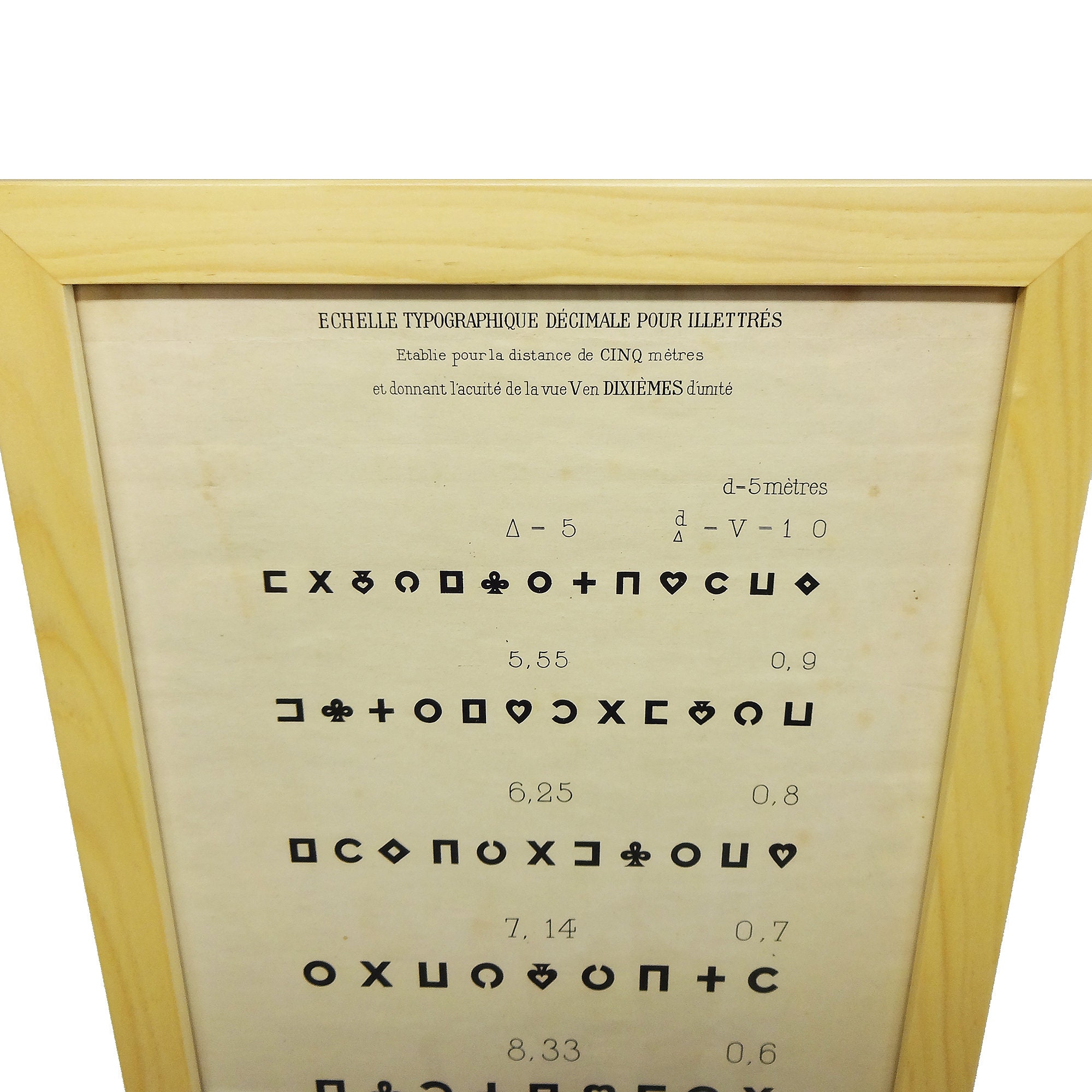 Original Antique French Eye Chart for Illiterates - Etsy