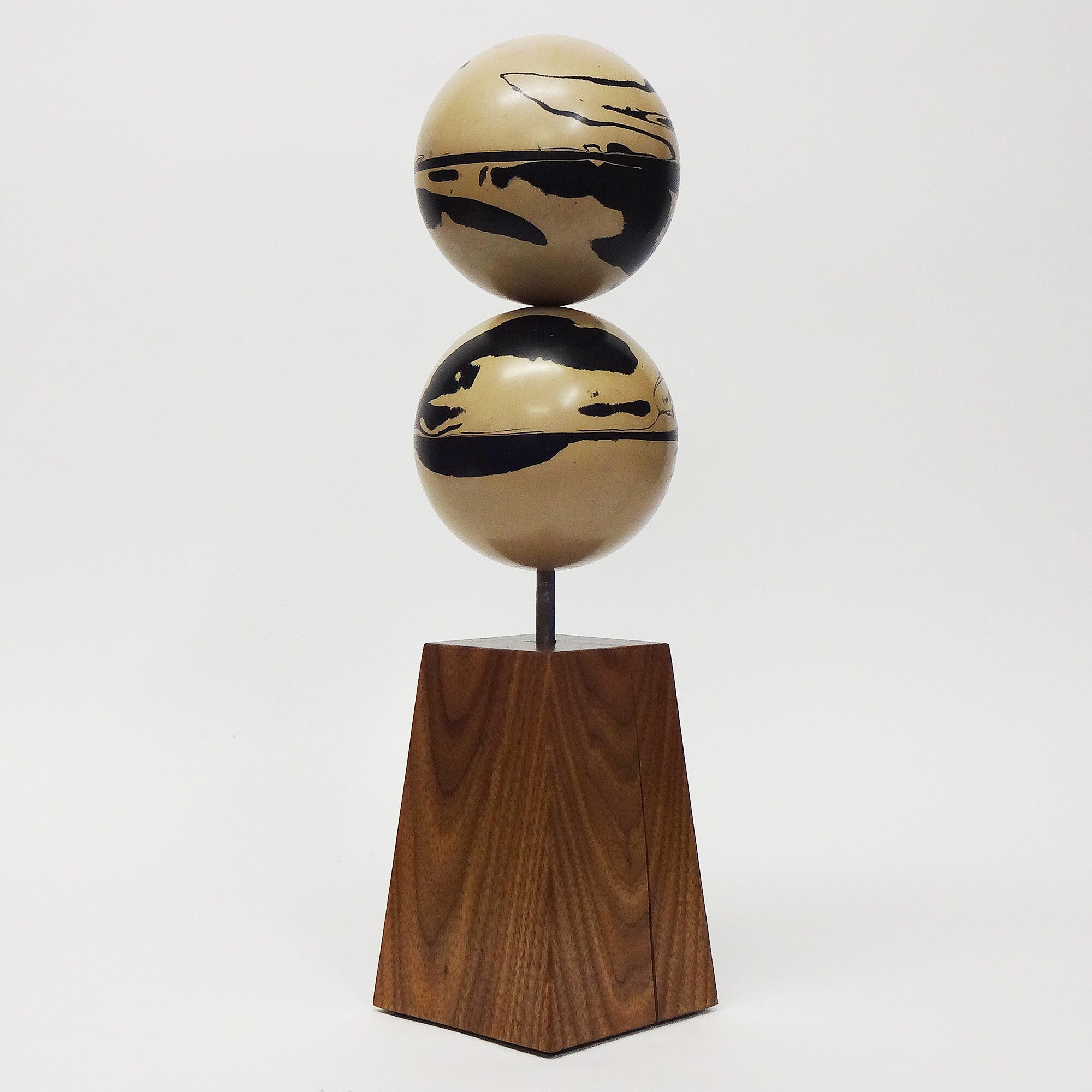 Plinth | Vintage Bowling Ball Table Sculpture With Solid Walnut Base - Etsy