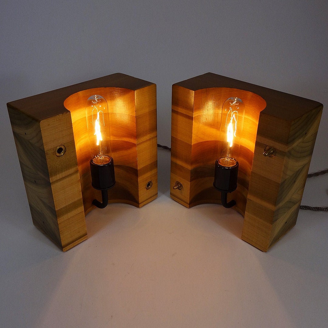 Bookend Box Light | Mission Clay Wooden Box Mold Sconce Lamps - Etsy
