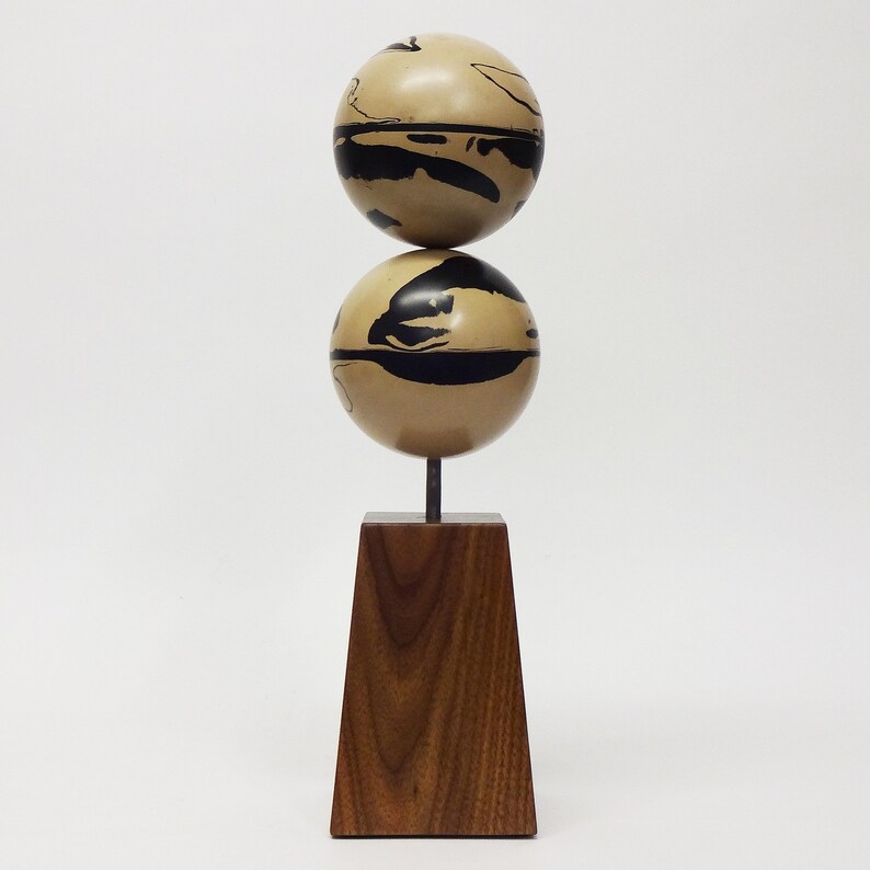 Plinth | Vintage Bowling Ball Table Sculpture With Solid Walnut Base - Etsy