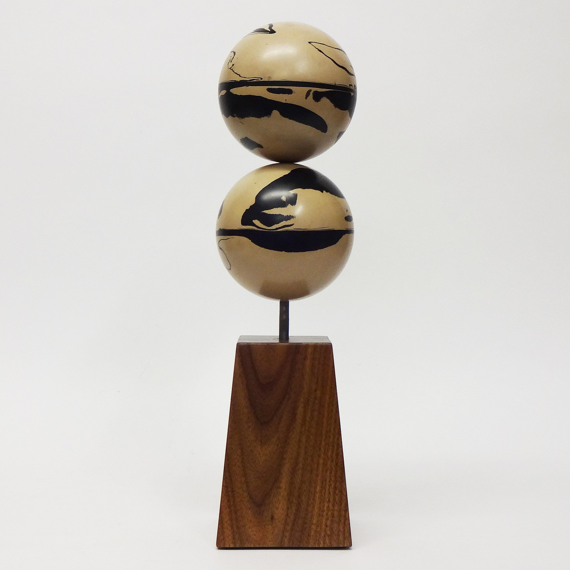 Plinth | Vintage Bowling Ball Table Sculpture With Solid Walnut Base - Etsy