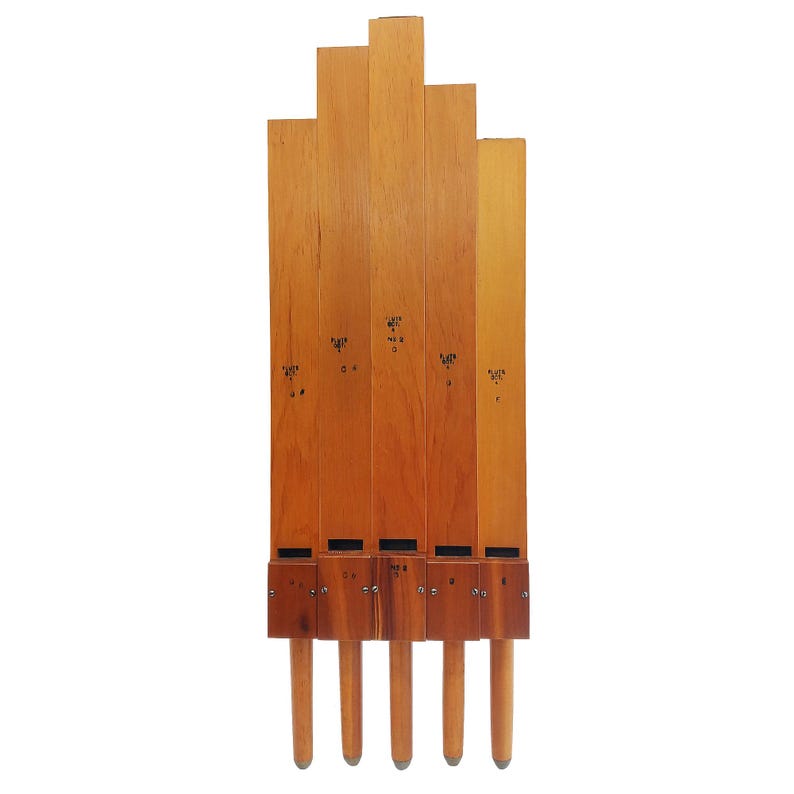 5 Organ Pipes | Vintage Wood Flutes for Wall or Countertop Display - Etsy