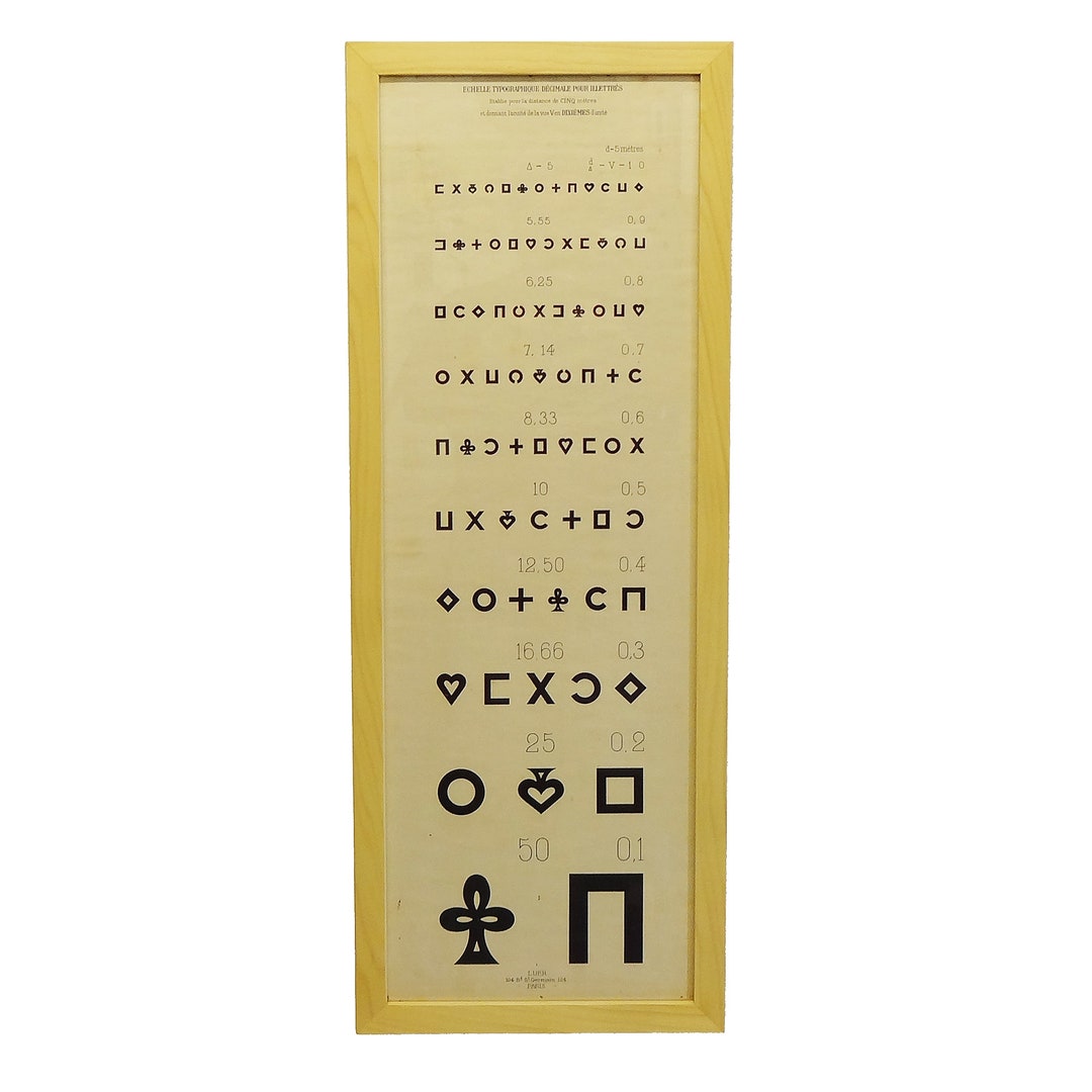 Original Antique French Eye Chart for Illiterates - Etsy