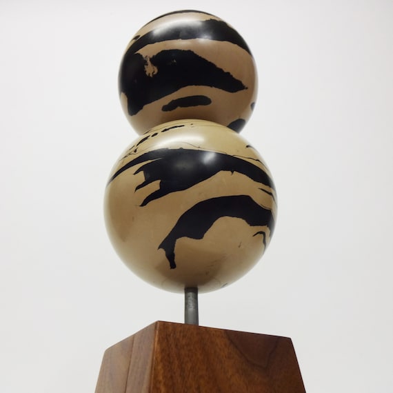 Plinth Vintage Bowling Ball Table Sculpture With Solid - Etsy
