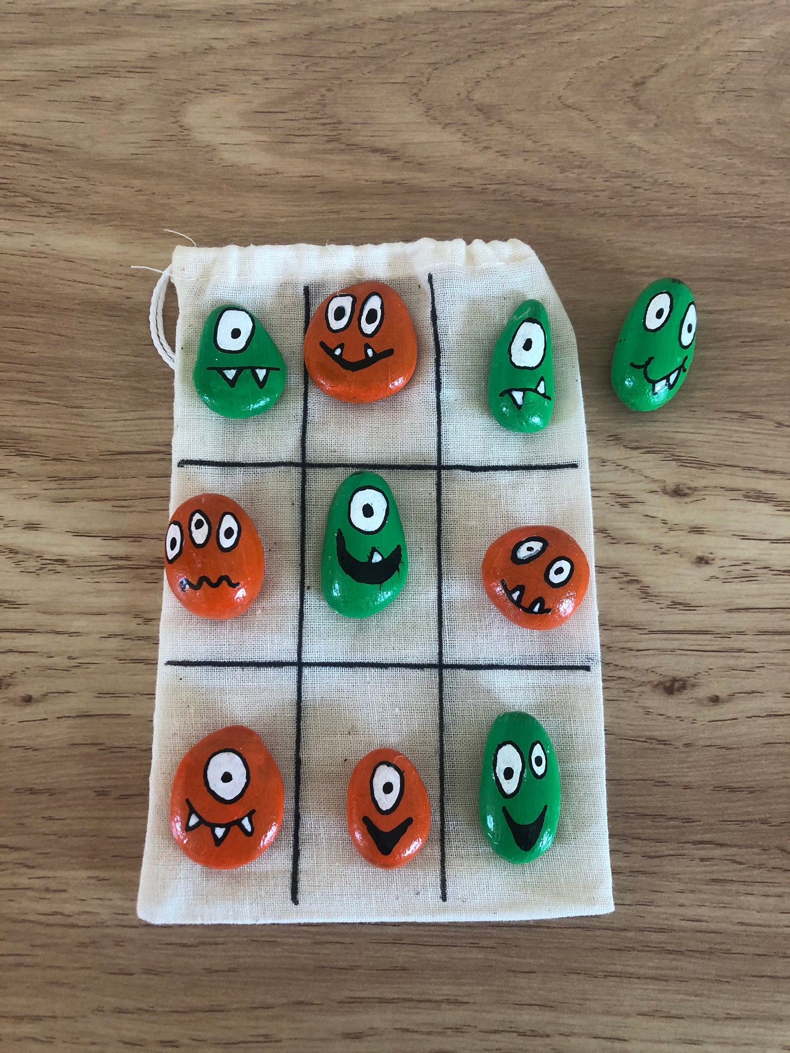 Monster Tic Tac Toe Painted Rocks Game - Etsy UK