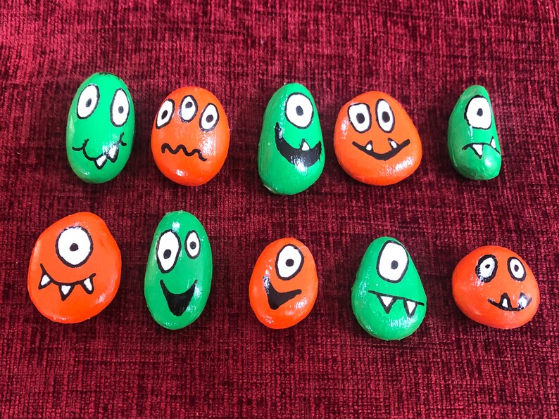Monster Tic Tac Toe Painted Rocks Game - Etsy UK