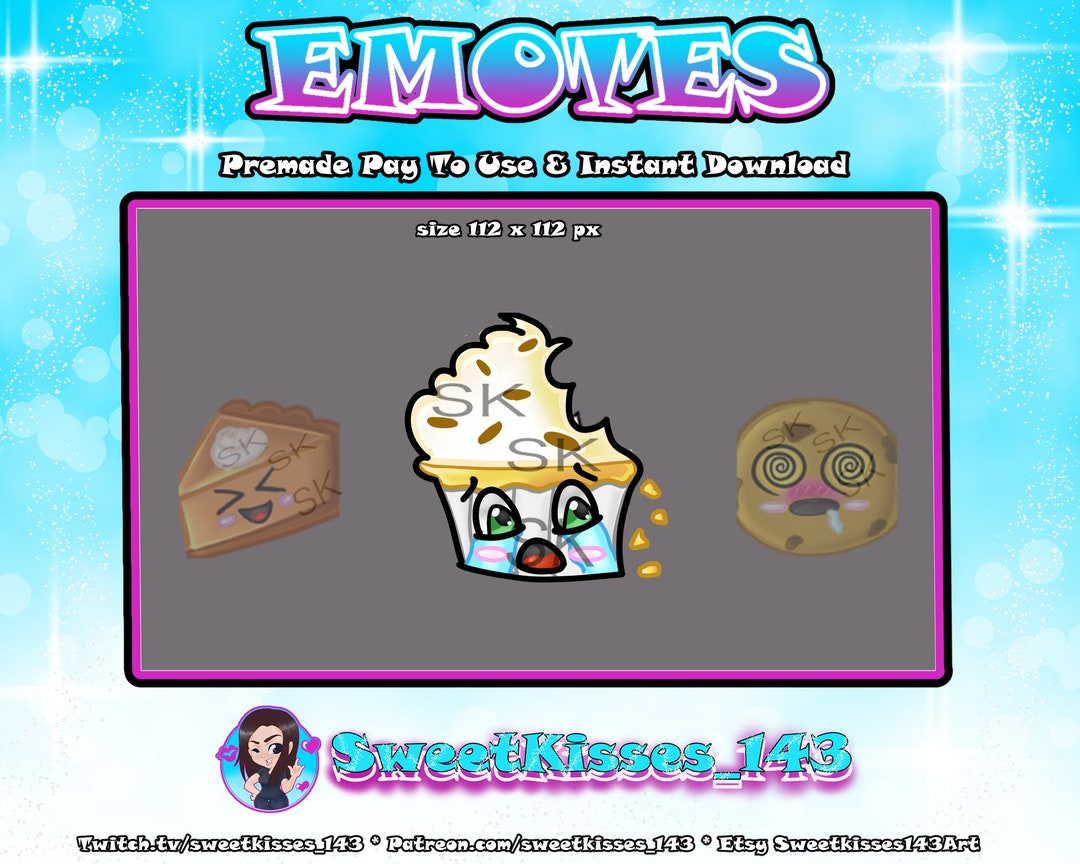Twitch Cupcake Cry Emote | Twitch Panic Muffin Emote | Treat Emote ...