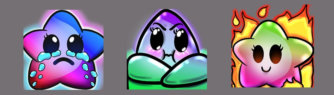 6 Twitch Star Emotes Rainbow Bundle Pack 2 Instant Download Twitch ...