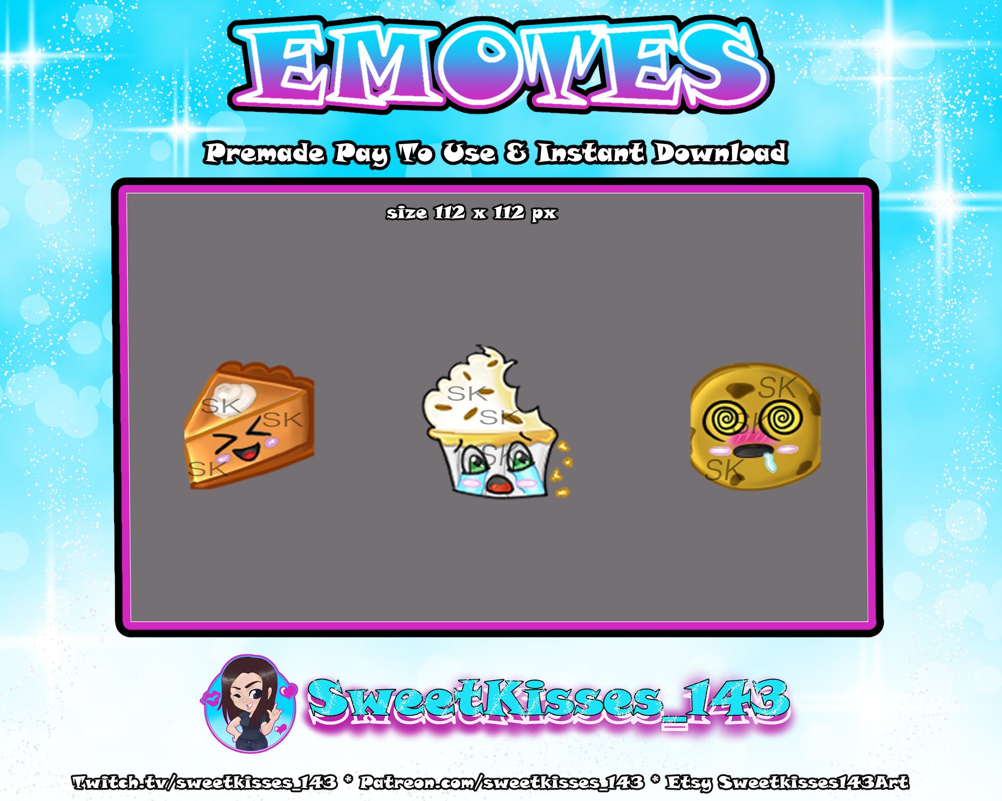 Twitch Emotes Sweet Emotions Emote Pack Cookie Confused Emote Pie ...