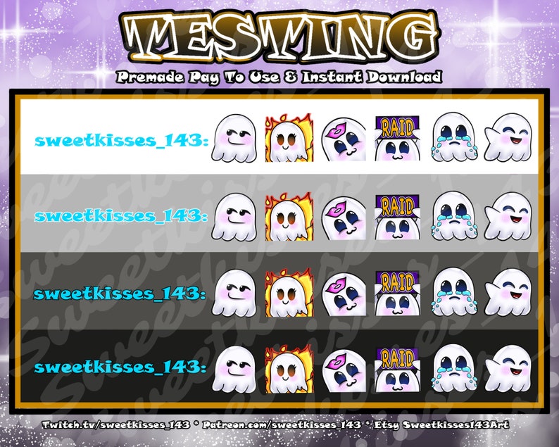 HUGE Twitch Ghost Emote Packs 3 & 4 Bundle W/ BONUS Badges | 12 Ready ...