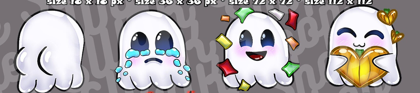 HUGE Twitch Ghost Emote Packs 3 & 4 Bundle W/ BONUS Badges | 12 Ready ...
