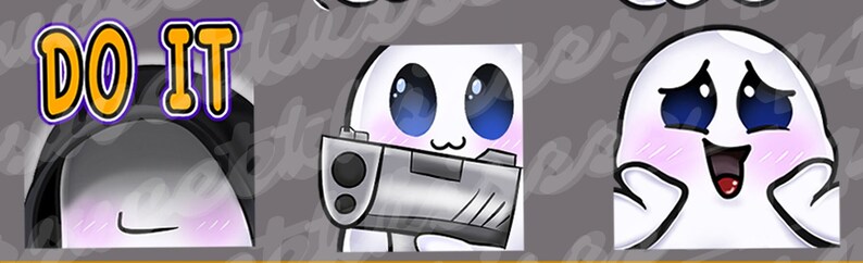 Twitch Ghost Emote Pack 2 BONUS Badges | 6 Ready to Use Emotes ...