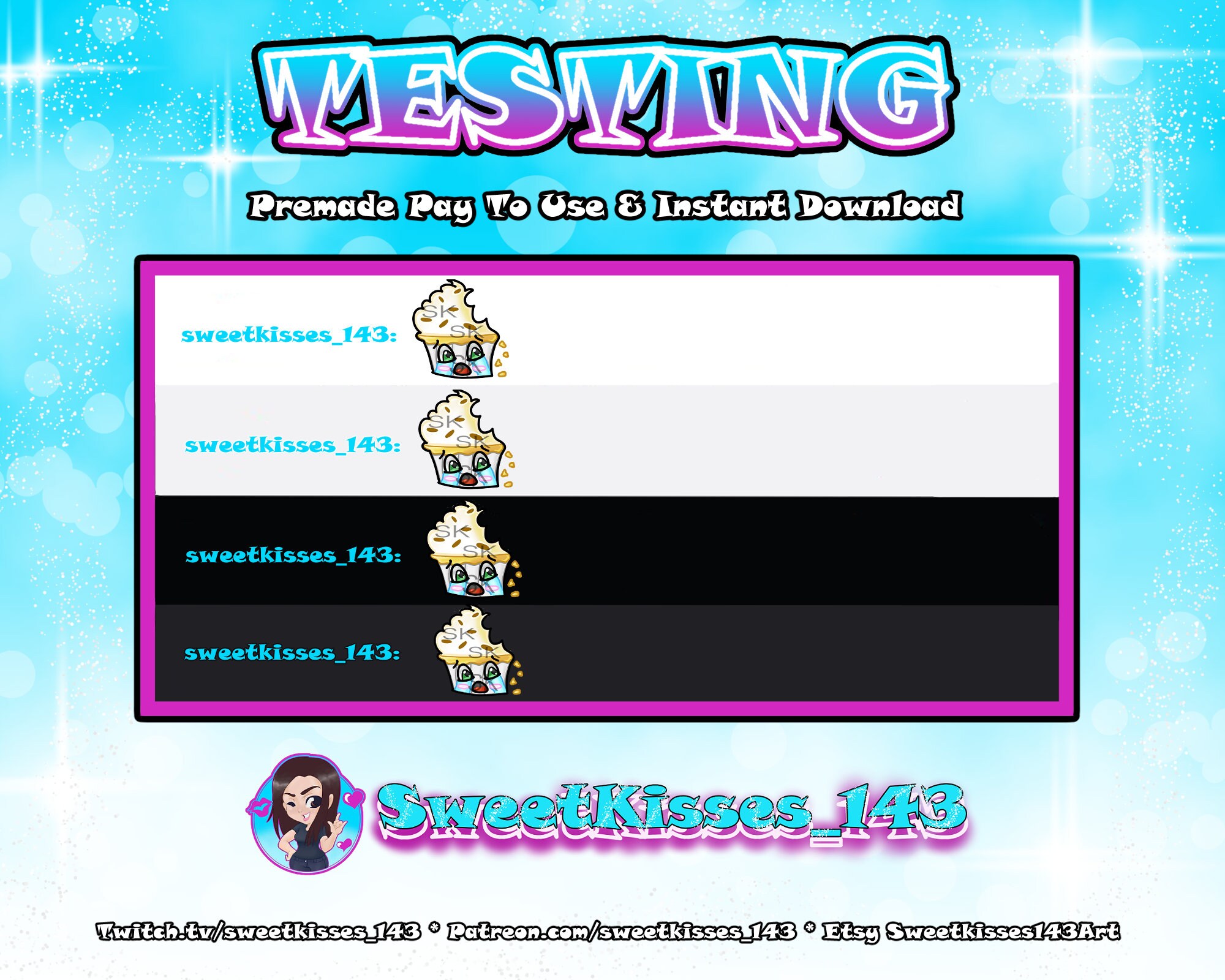 Twitch Cupcake Cry Emote | Twitch Panic Muffin Emote | Treat Emote ...