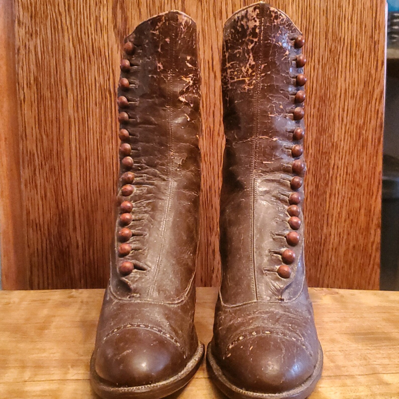 Ladies Antique Leather Boots High Top Button Shoes S. Bassett and Sons ...
