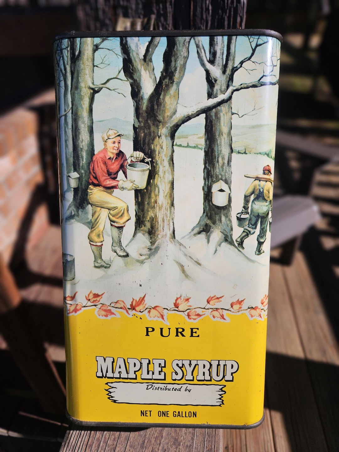 Vintage Pure Maple Syrup Tin With Screw on Cap One Gallon Size New York ...