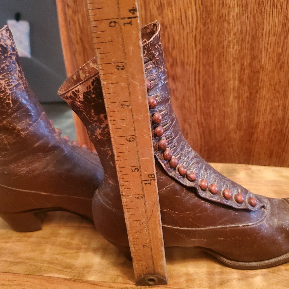 Ladies Antique Leather Boots High Top Button Shoes S. Bassett and Sons ...