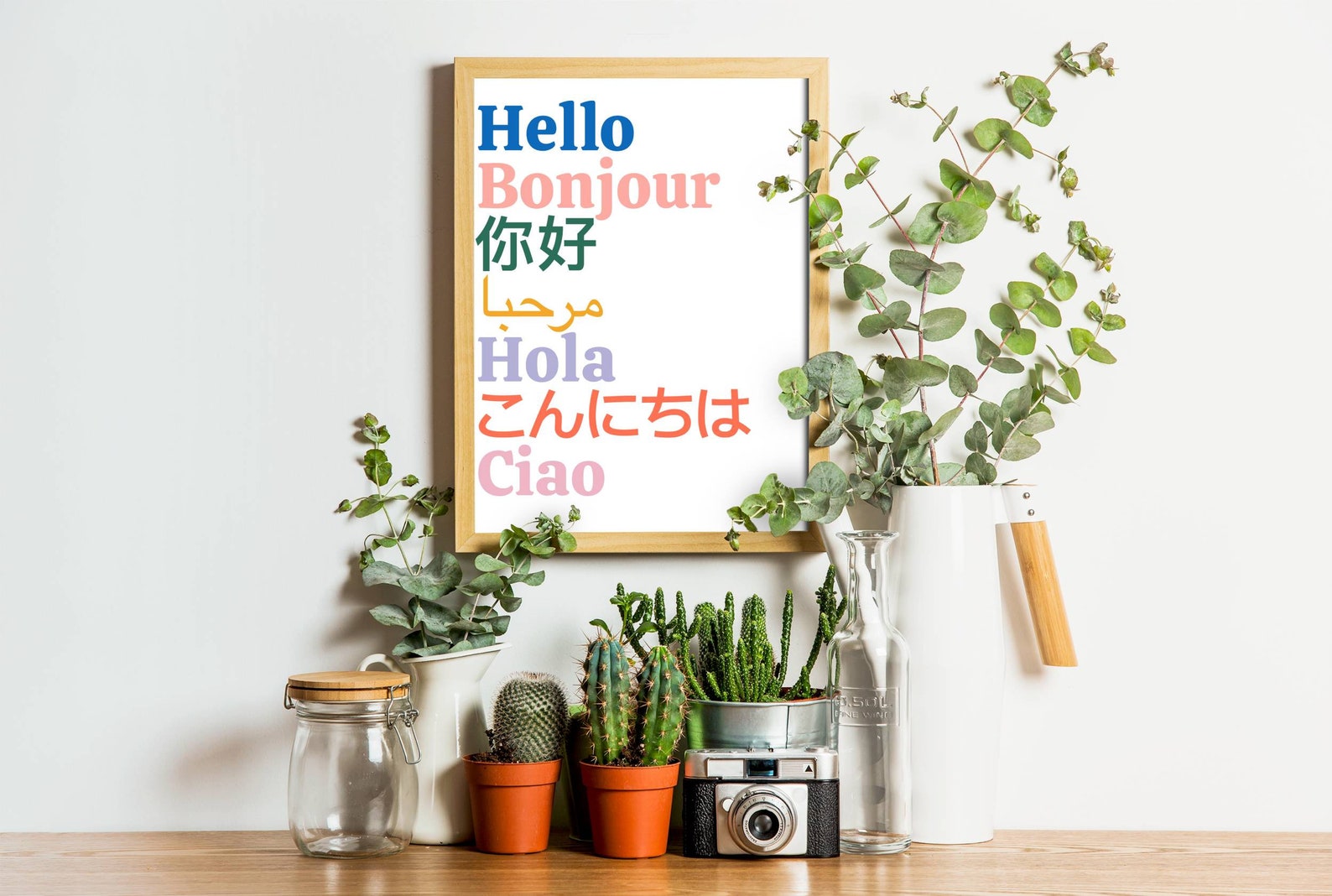 Hello in Different Languages Print Entryway Typography Printable Wall ...