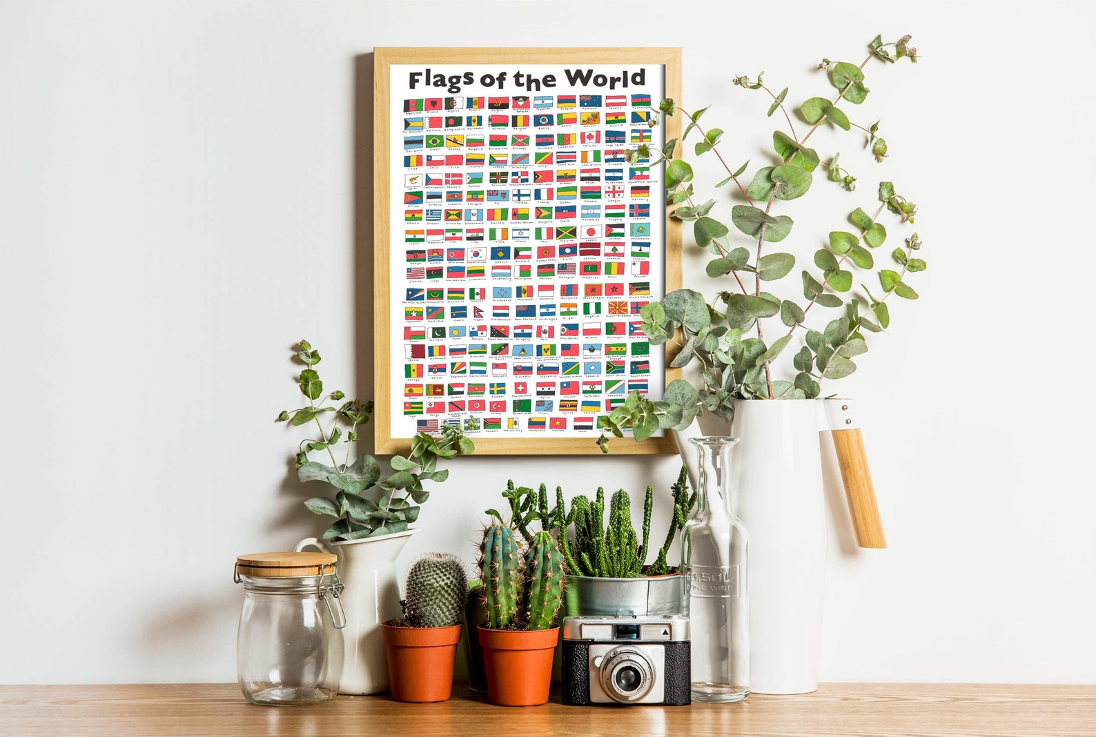 Flags of the World Poster Hand Drawn Countries Flags Chart - Etsy