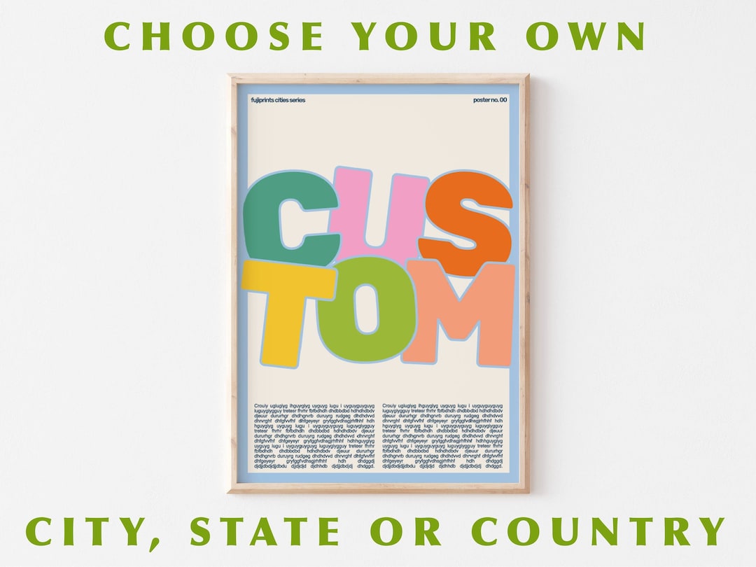 Custom Location DIGITAL DOWNLOAD Wall Art Any City Country or State ...