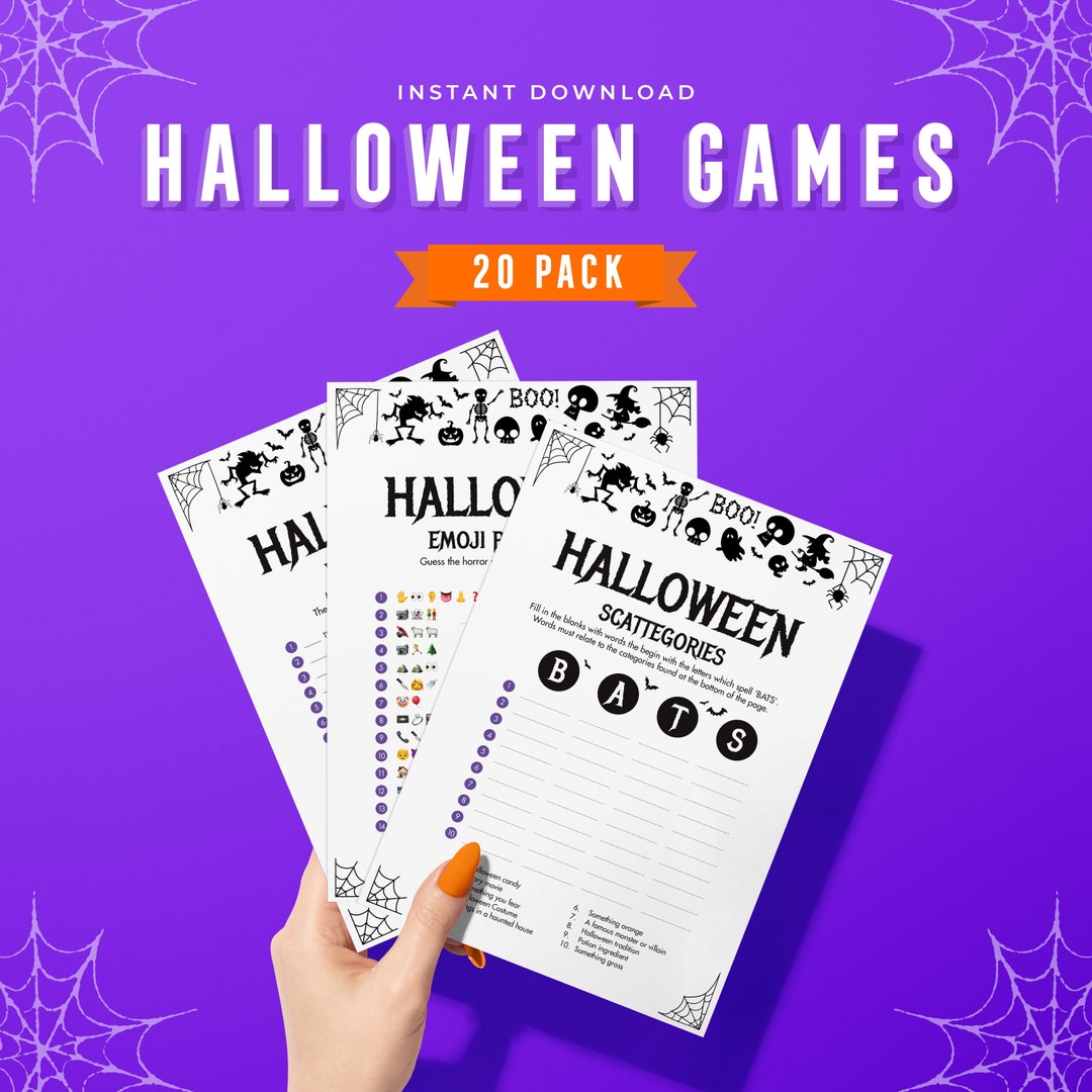 Halloween 20 Pack | Halloween Printable Games and Quizzes | Modern ...