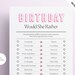 Birthday Pictionary Printable Game Birthday Party (Instant Download) - Etsy