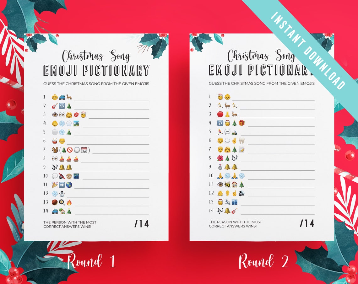 Christmas Song Emoji Quiz | Christmas Activity | Printables | Emoji ...