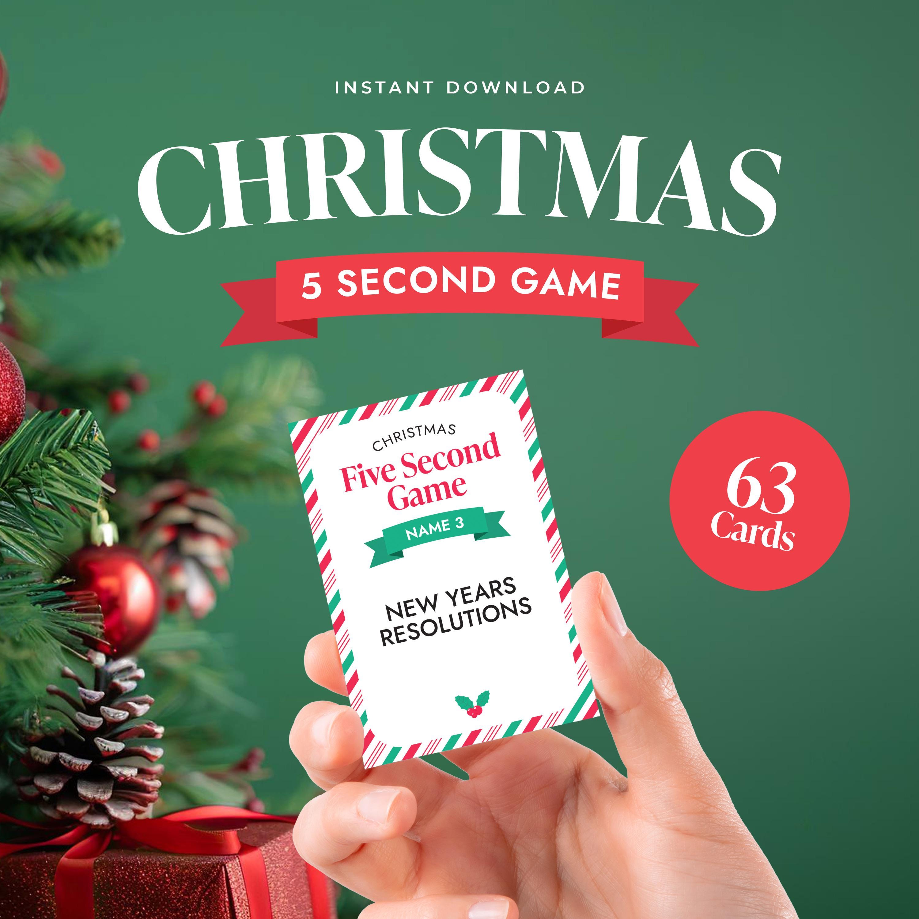 Christmas Five Second Game - Printable Cards - Five Second Rule for ...
