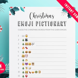 Christmas Emoji Pictionary Quiz | Christmas Activity | Printables ...