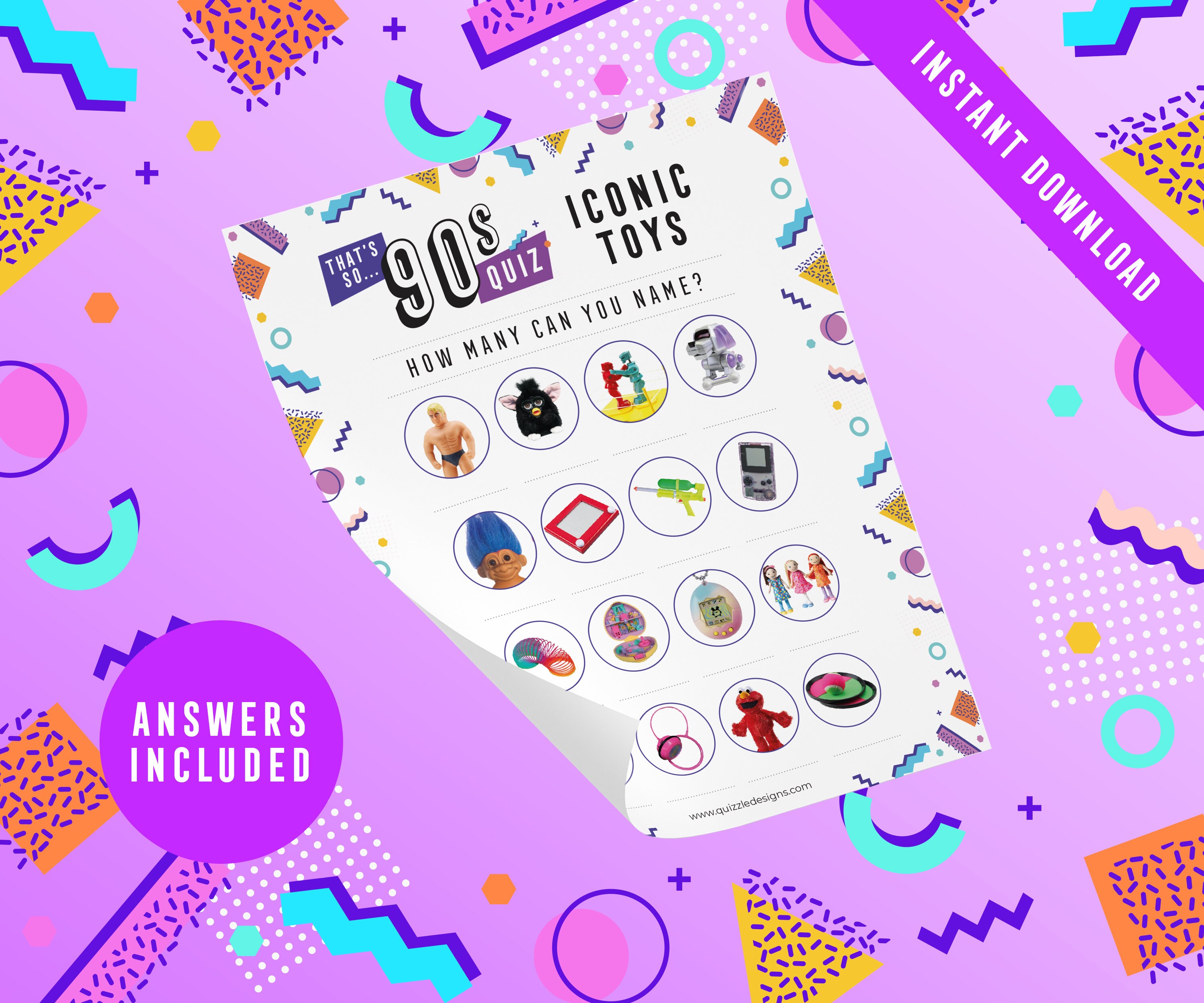 Nineties Iconic Toys Quiz Name the 90s Toy Activity Printables Name the ...