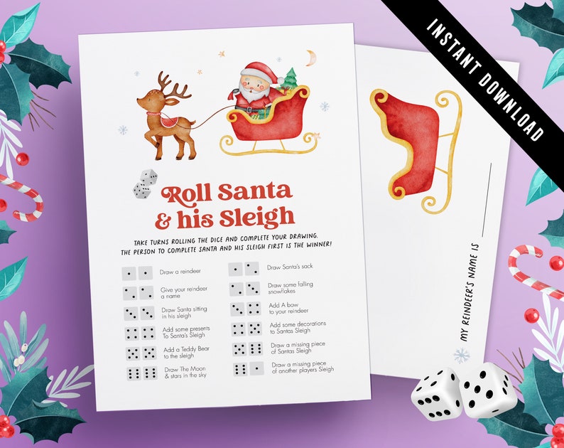 Roll a Christmas Bundle Dice Game Roll a Snowman Roll - Etsy