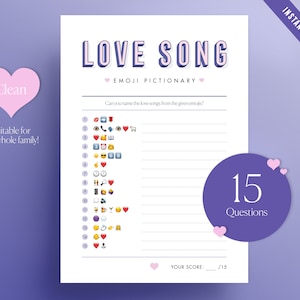 Clean Bachelorette, Love Song Emoji Pictionary Game, Clean Bridal ...