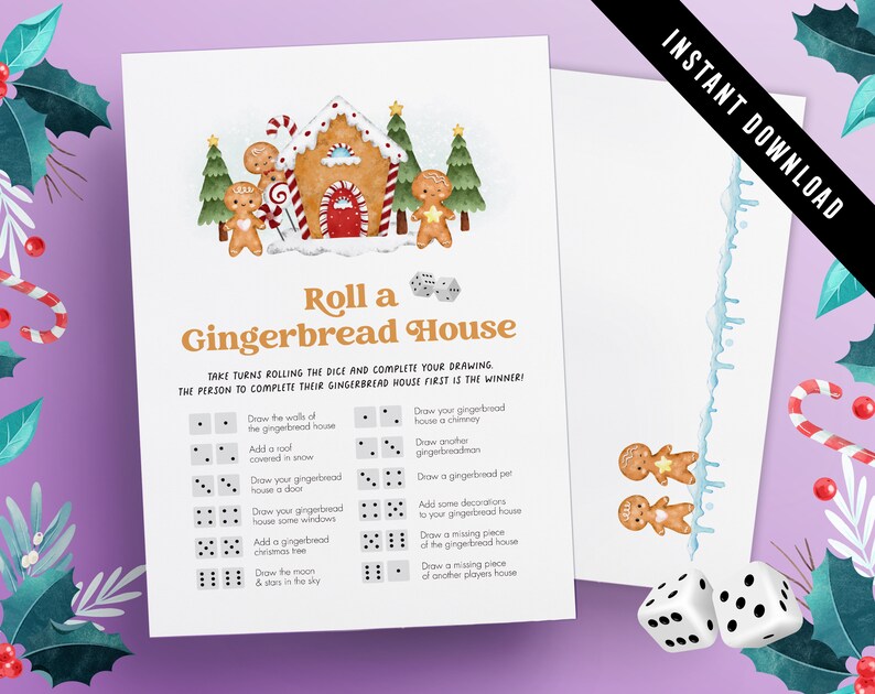 Roll a Christmas Bundle Dice Game Roll a Snowman Roll - Etsy