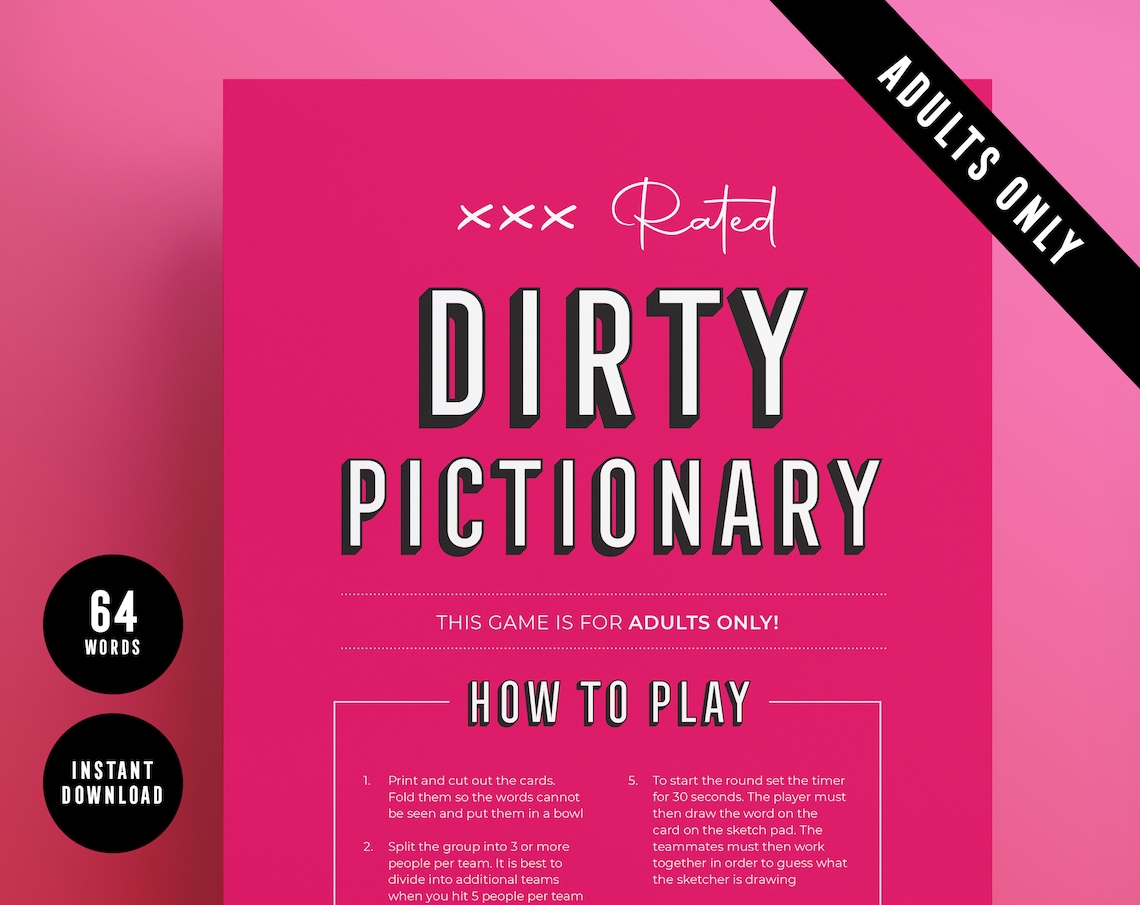 Adults Only Dirty Pictionary Naughty Pictionary Printable - Etsy