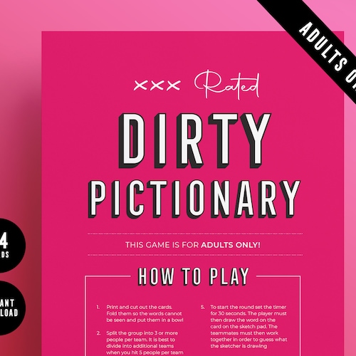 Adults Only Dirty Pictionary Naughty Pictionary Printable - Etsy