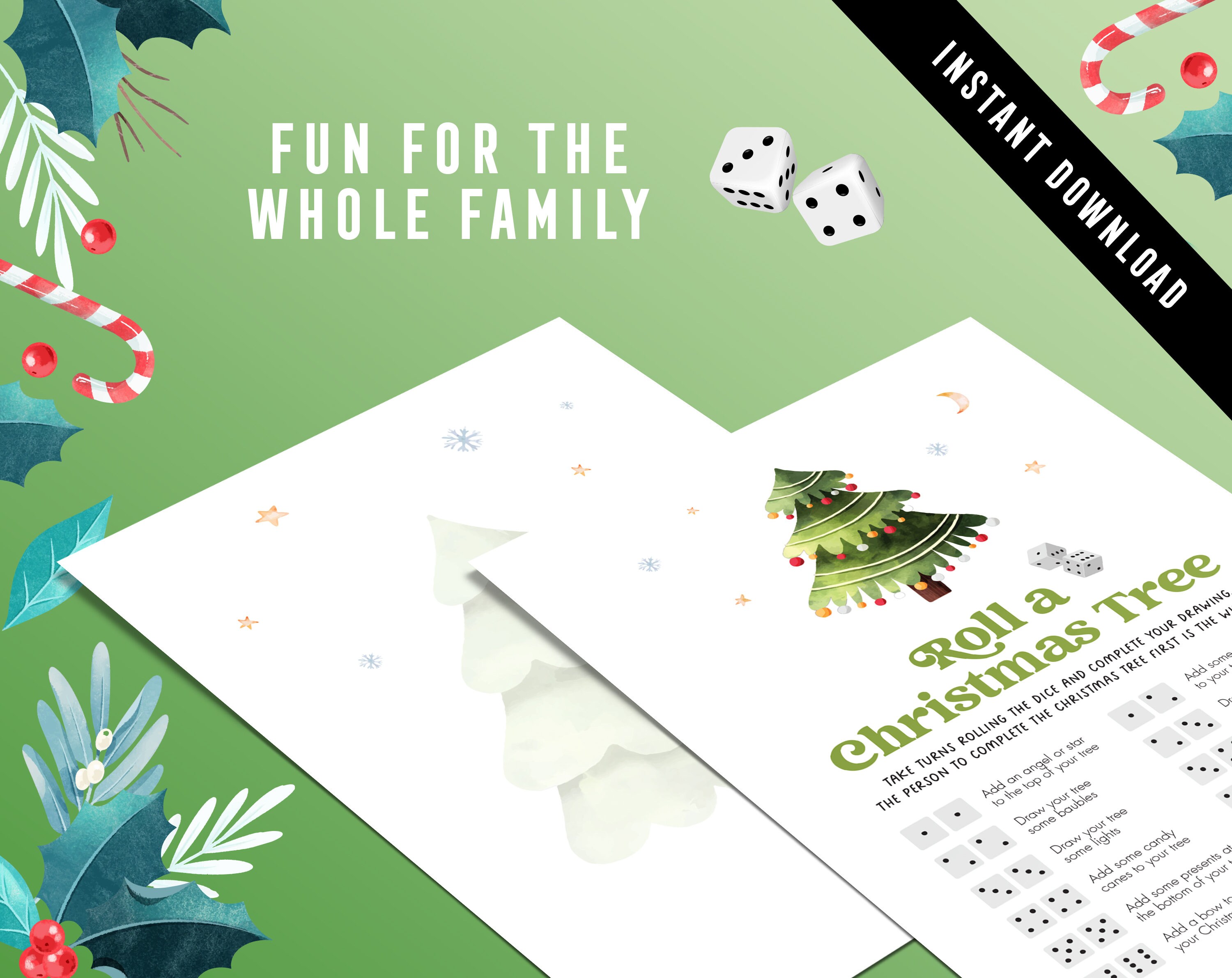 Christmas Roll a Christmas Tree Dice Game | Xmas Roll a Game ...