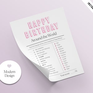 Happy Birthday Around the World | Birthday Printable Game | Party Game ...