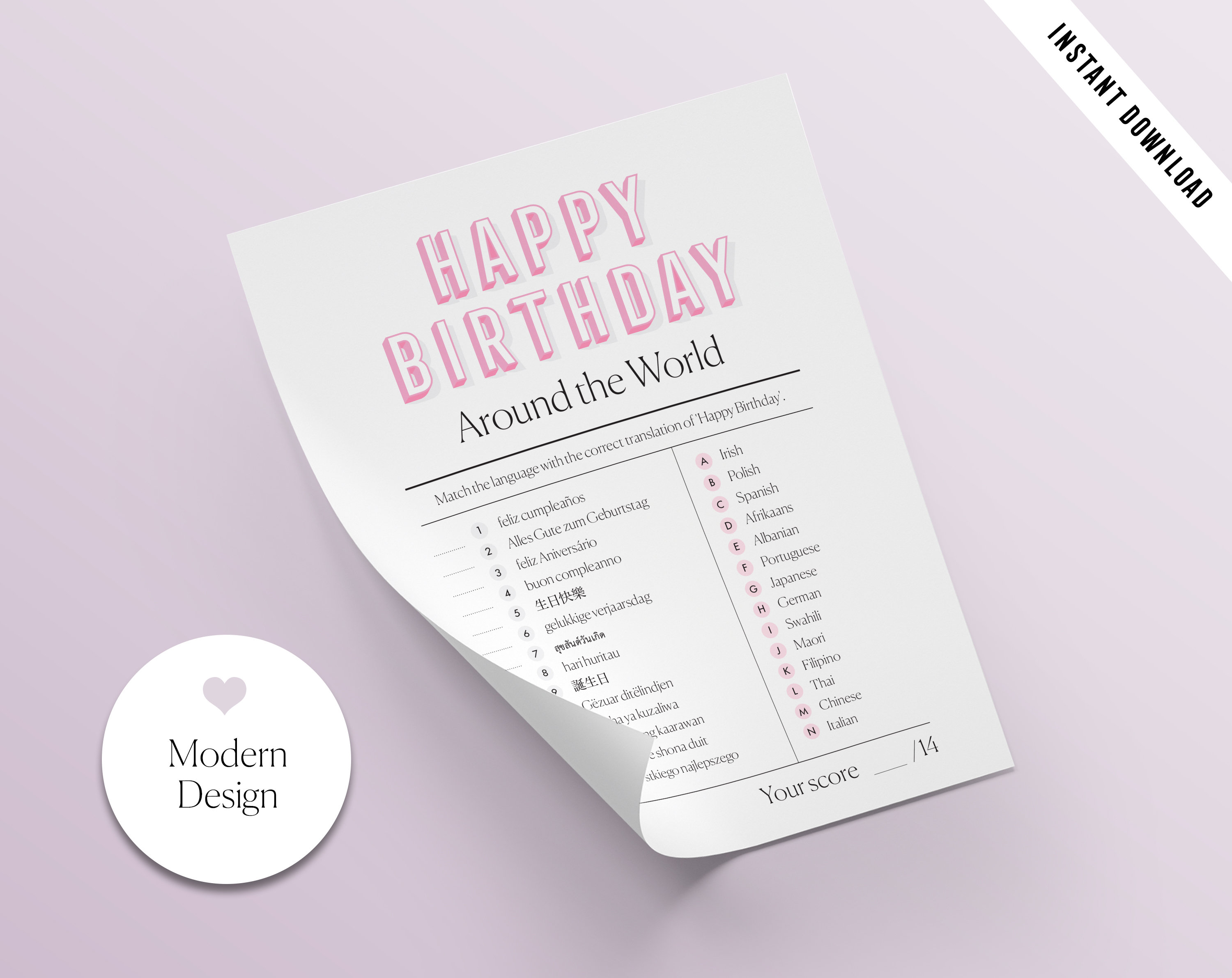 Happy Birthday Around the World Birthday Printable Game - Etsy