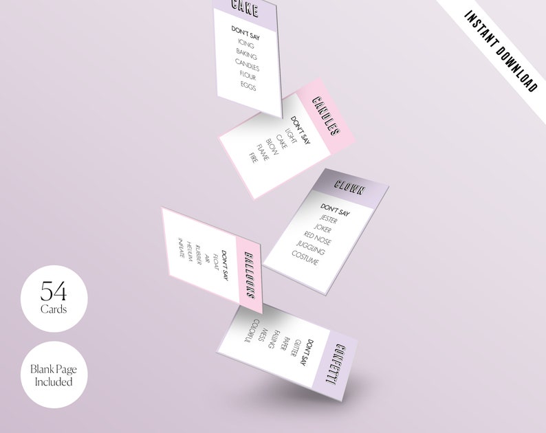 Birthday Taboo Printable Game Birthday Party Games - Etsy