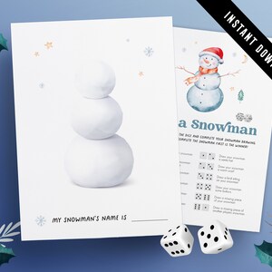 Christmas Roll a Snowman Dice Game | Xmas Roll a Snowman | Christmas ...