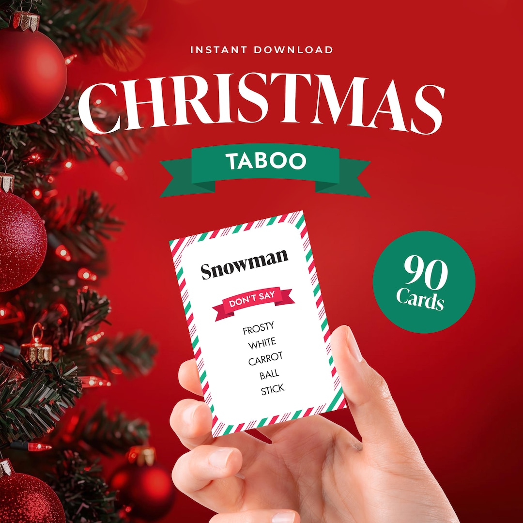 Christmas Taboo - 90 Printable Cards - Fun Holiday Party Game for ...