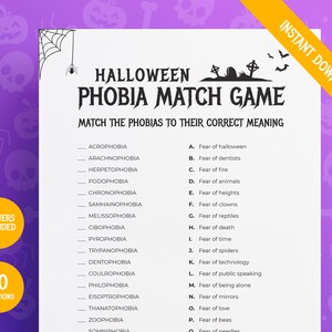Halloween Phobia Quiz | Halloween Activity | Printables | Phobias | Fun ...