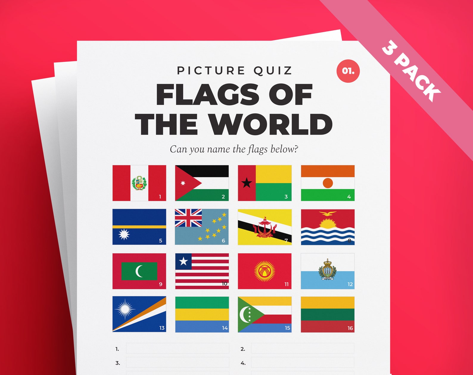 Flags of the World Flag Quiz Part Four Learn World Flags Educational ...