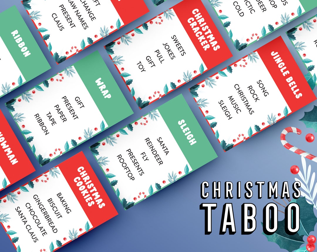 Christmas Taboo | Christmas Party Game | 90 Cards | Christmas Fun ...