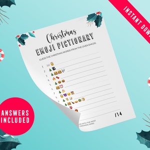 Christmas Emoji Pictionary Quiz | Christmas Activity | Printables ...