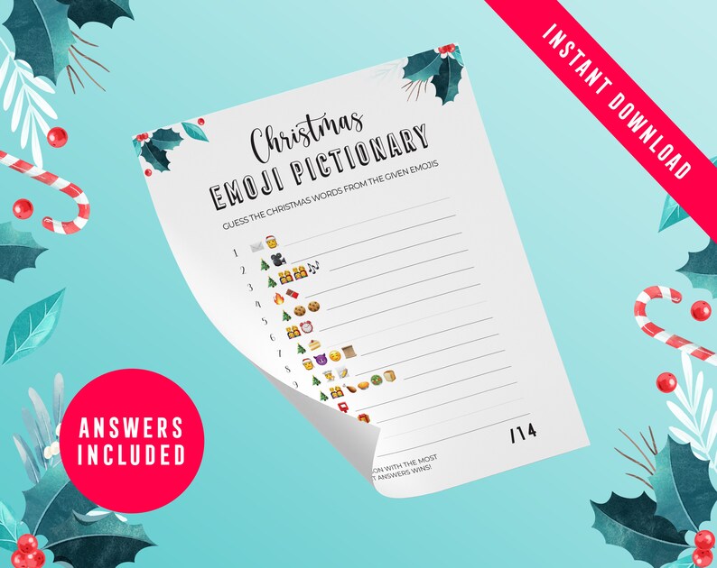 Christmas Emoji Pictionary Quiz Christmas Activity - Etsy UK