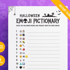 Halloween Printable Three Pack | Emoji Pictionary | Match the Villain ...