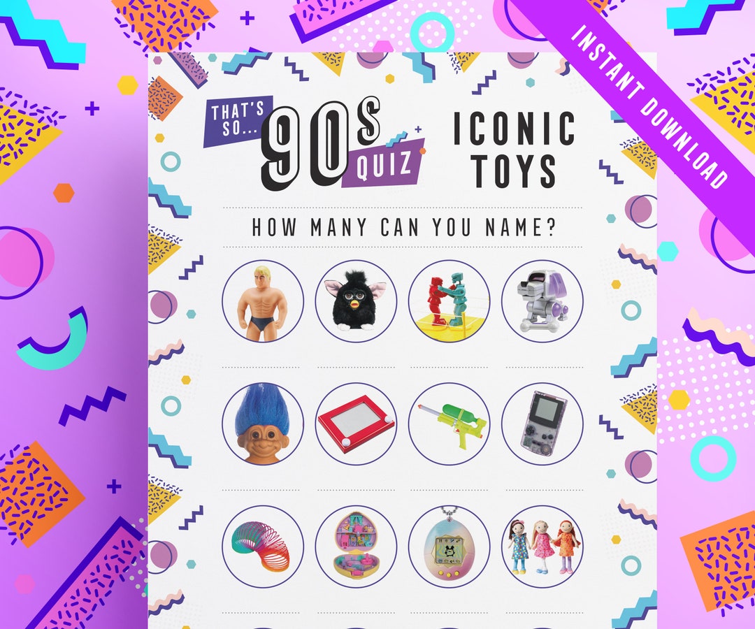 Nineties Iconic Toys Quiz | Name the 90s Toy Activity | Printables ...