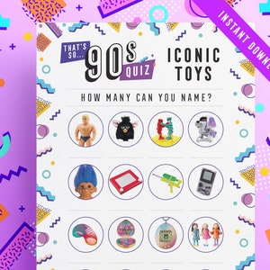 Nineties Iconic Toys Quiz | Name the 90s Toy Activity | Printables ...